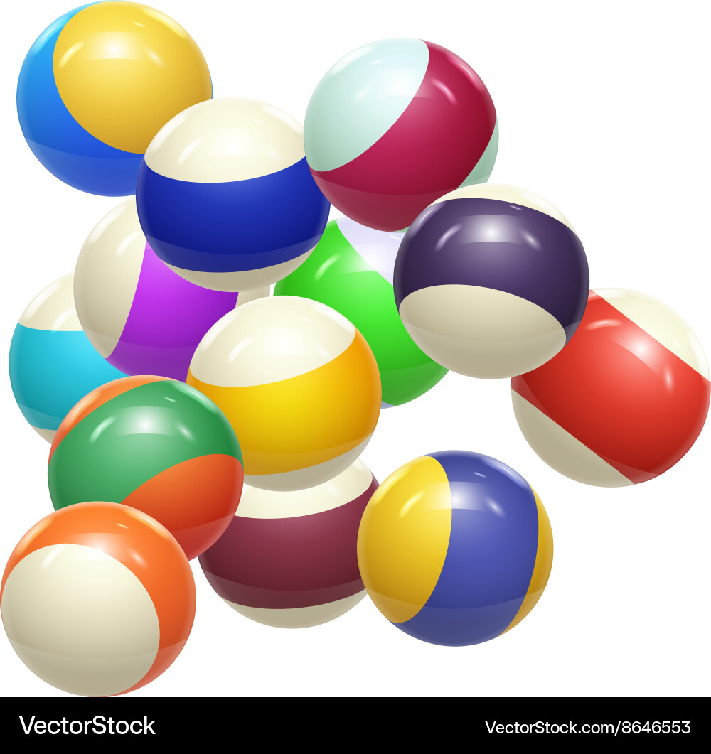 Colorful striped balls 3d spheres isolated Vector Image