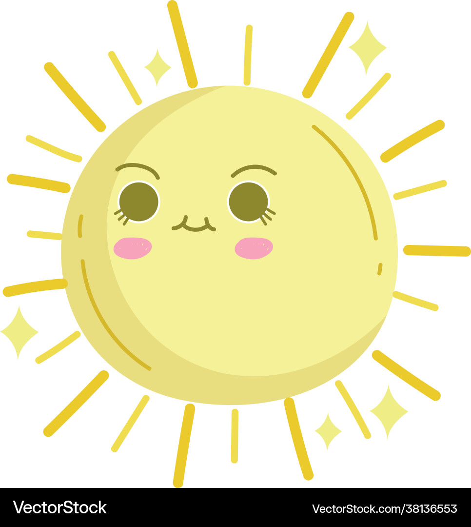 Kawaii cute sun Royalty Free Vector Image - VectorStock