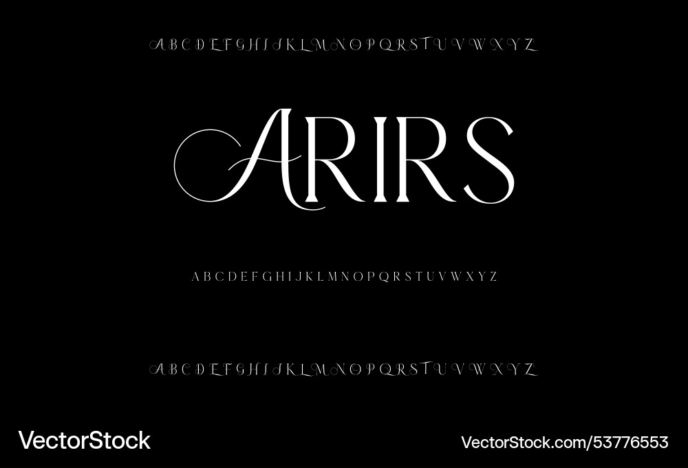Modern serif alphabet design with uppercase Vector Image