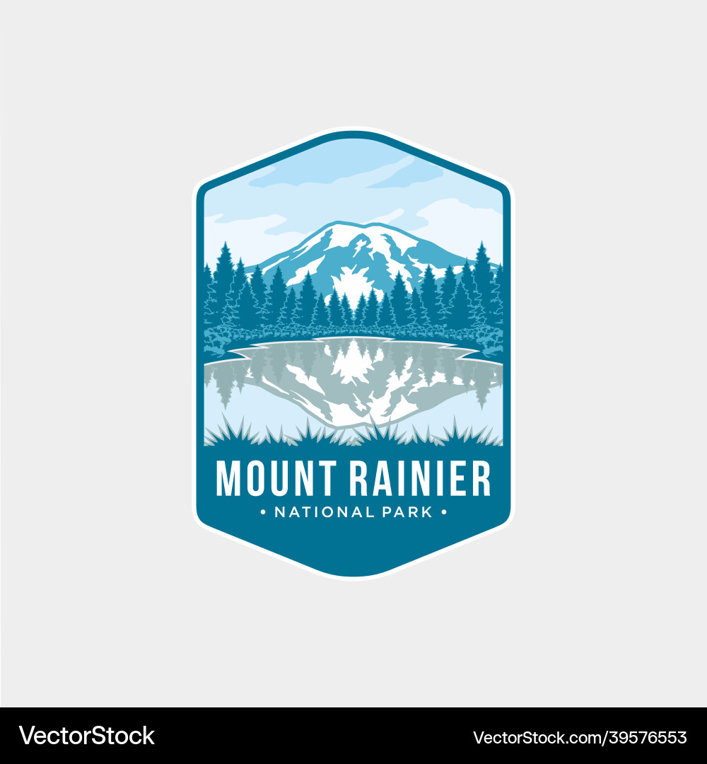 Mount rainier national park emblem patch logo Vector Image