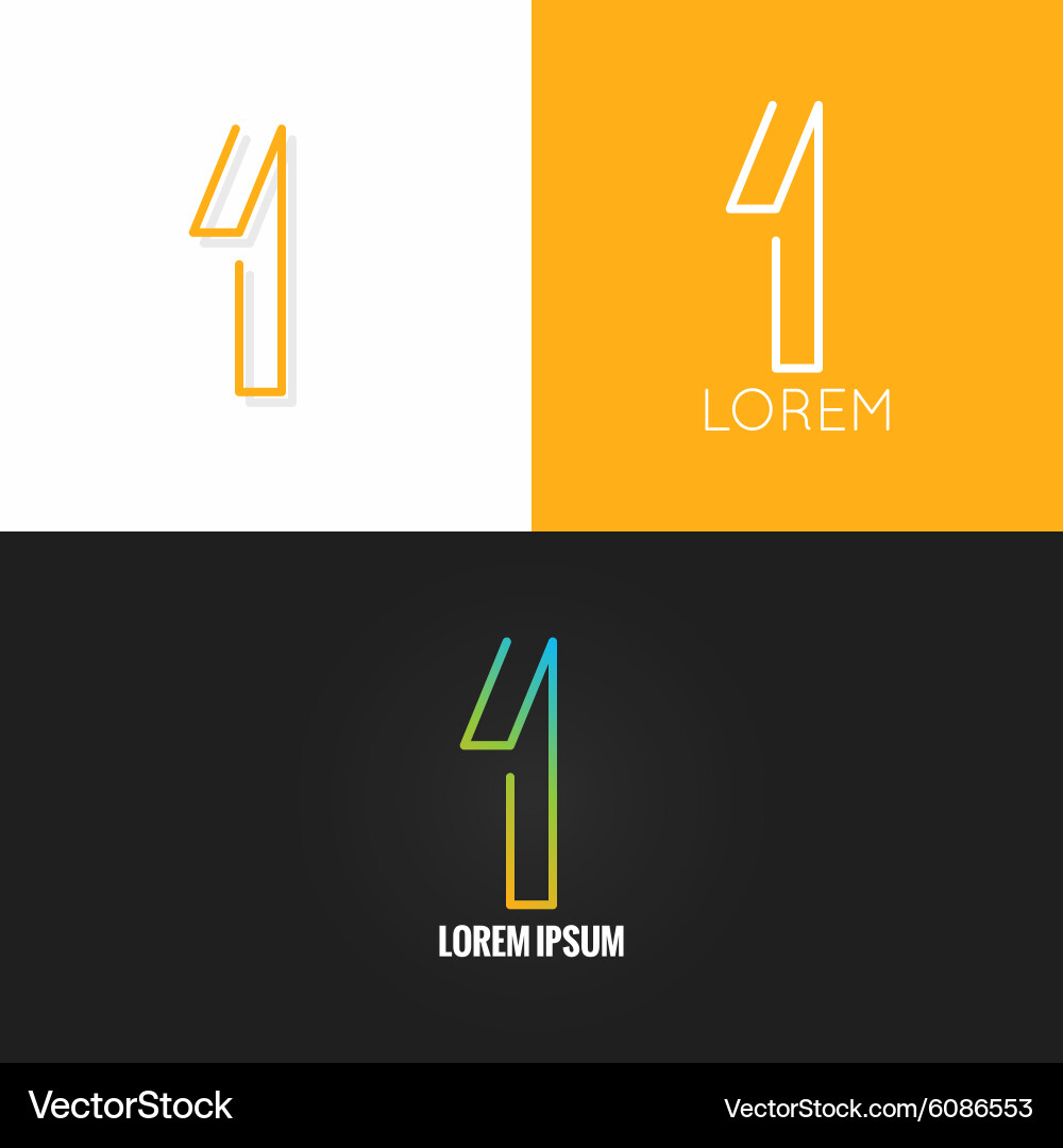 Number one 1 logo design icon set background Vector Image