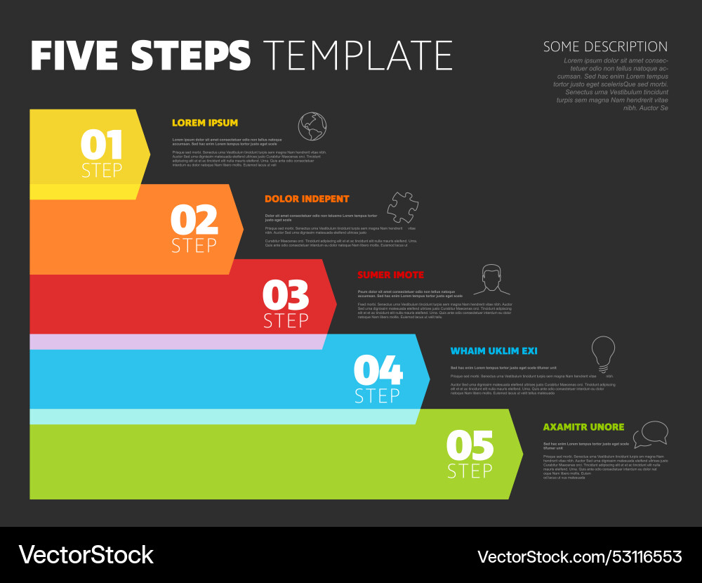 Progress five steps infographic template Vector Image