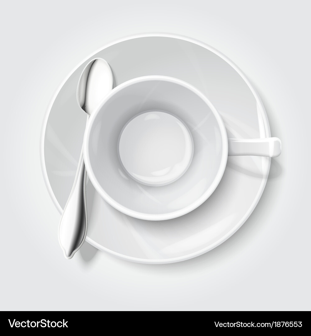 Realistic empty white cup Royalty Free Vector Image