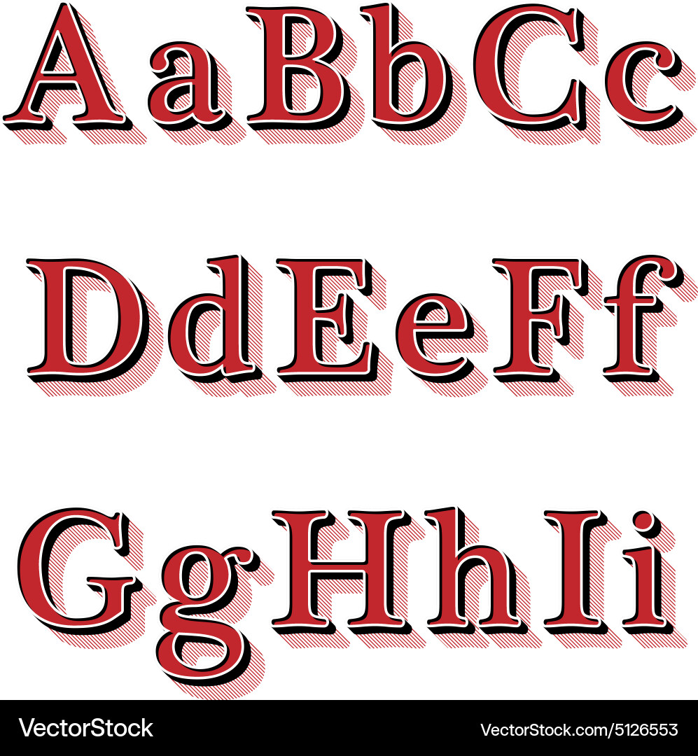 Retro style alphabet Royalty Free Vector Image