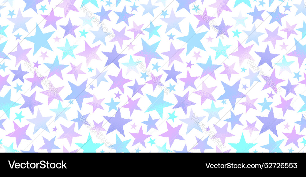 Seamless cute pattern of scattered stars Vector Image