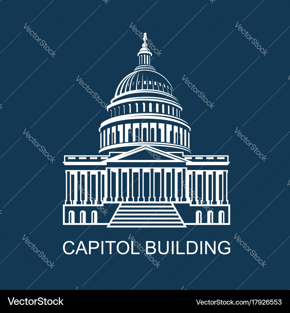 United States Capitol Icon Royalty Free Vector Image