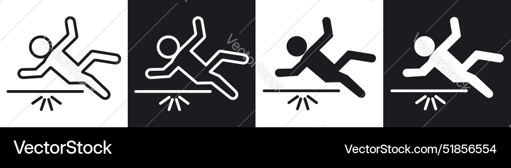 Accident icon set in black and white filld Vector Image