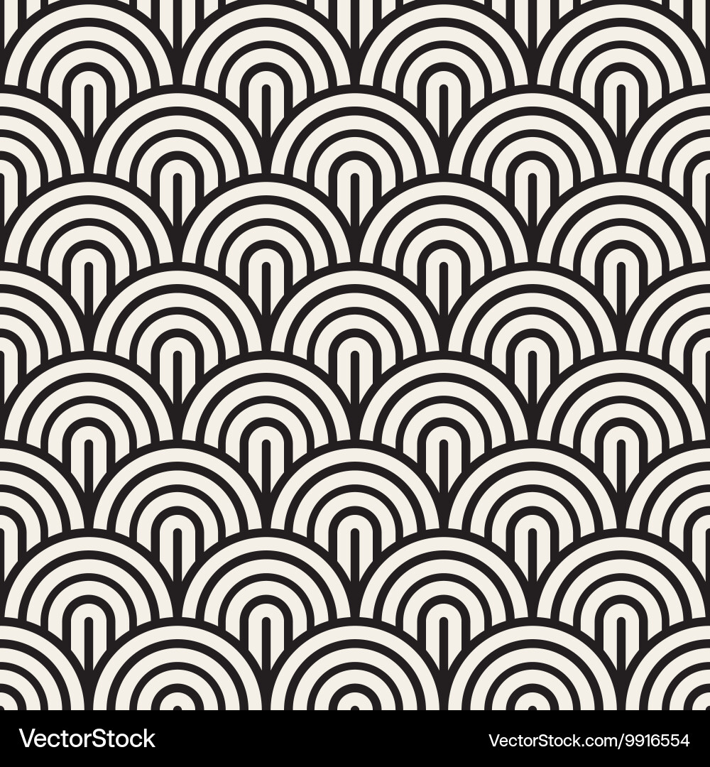Black and White Arc Pattern Royalty Free Vector Image