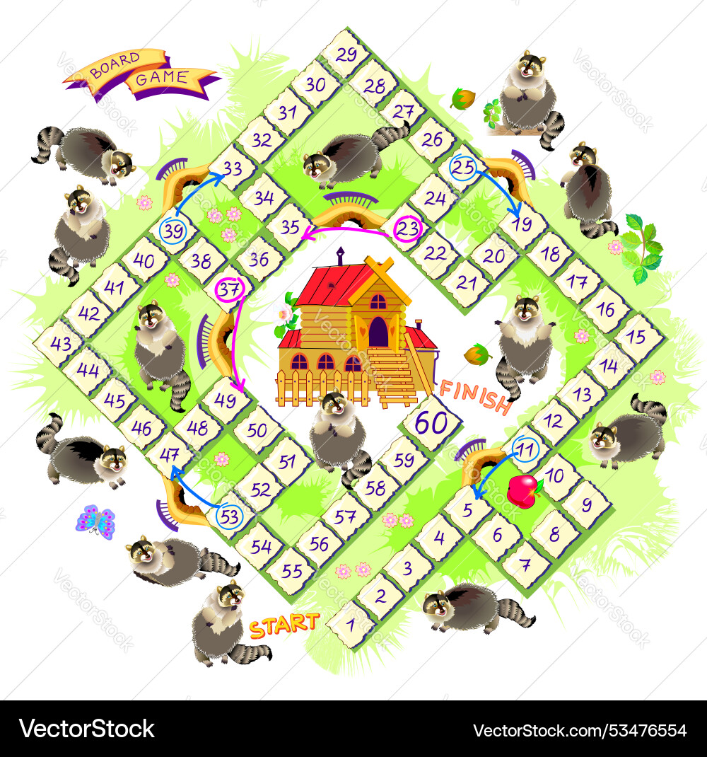 Board game for little children with a dice Vector Image