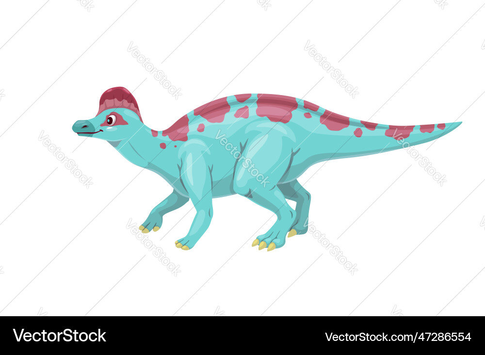 Cartoon corythosaurus dinosaur character Vector Image