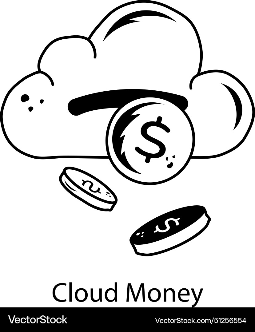 Cloud money Royalty Free Vector Image - VectorStock