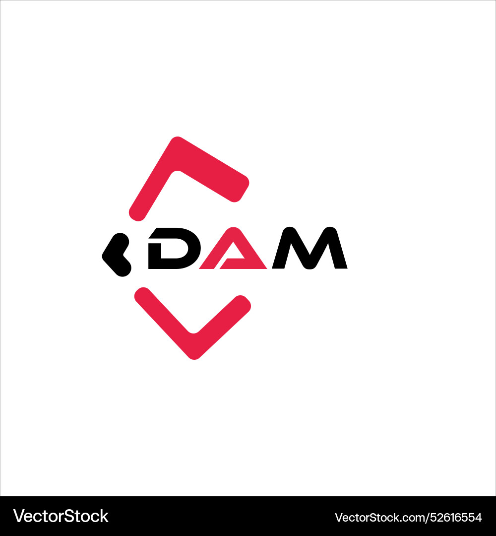 Dam creative minimalist letter logo unique Vector Image