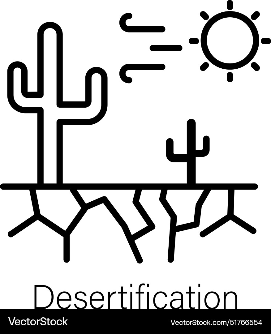 Desertification Royalty Free Vector Image - VectorStock