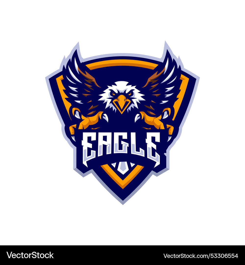 Eagle with claw in shield Royalty Free Vector Image