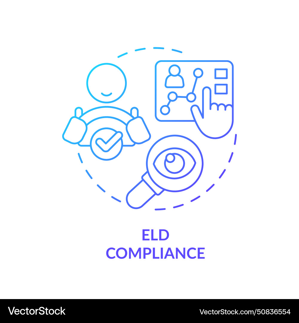 Eld compliance blue gradient concept icon Vector Image