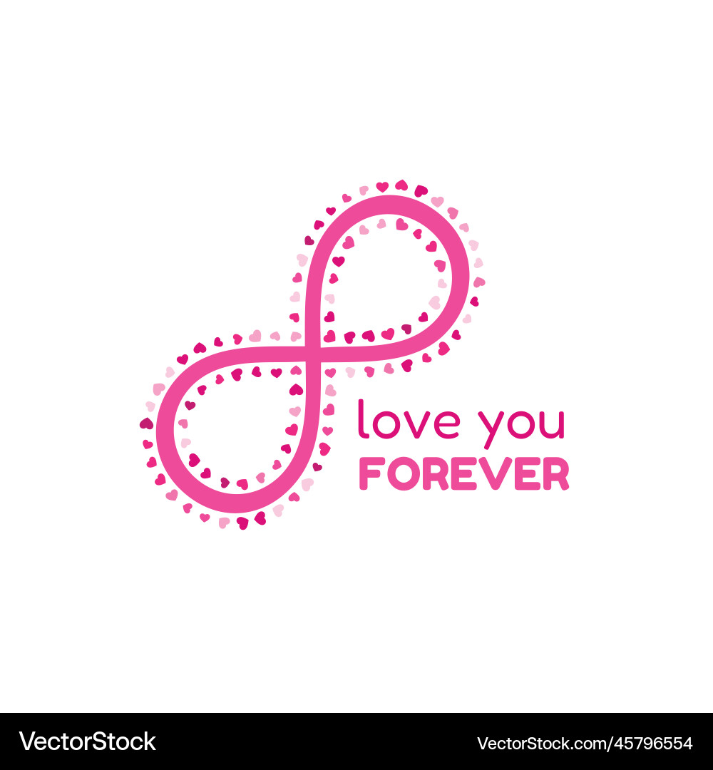 Endless love with the infinity sign and hearts Vector Image