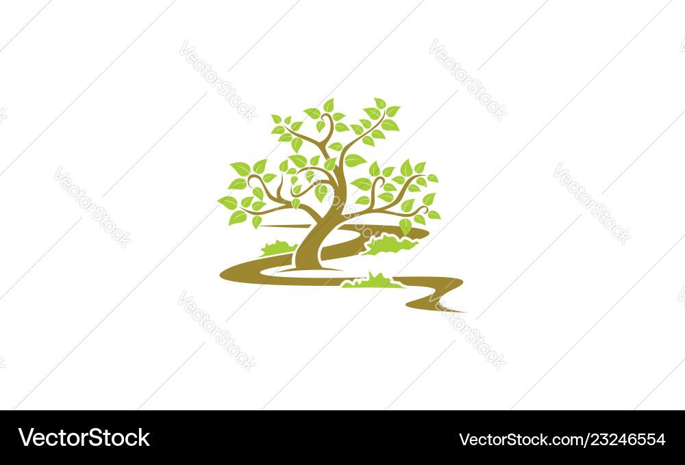 Garden tree logo icon Royalty Free Vector Image