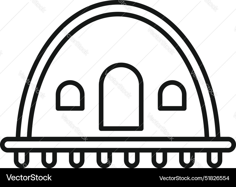 Hangar building for parking spaceships from outer Vector Image