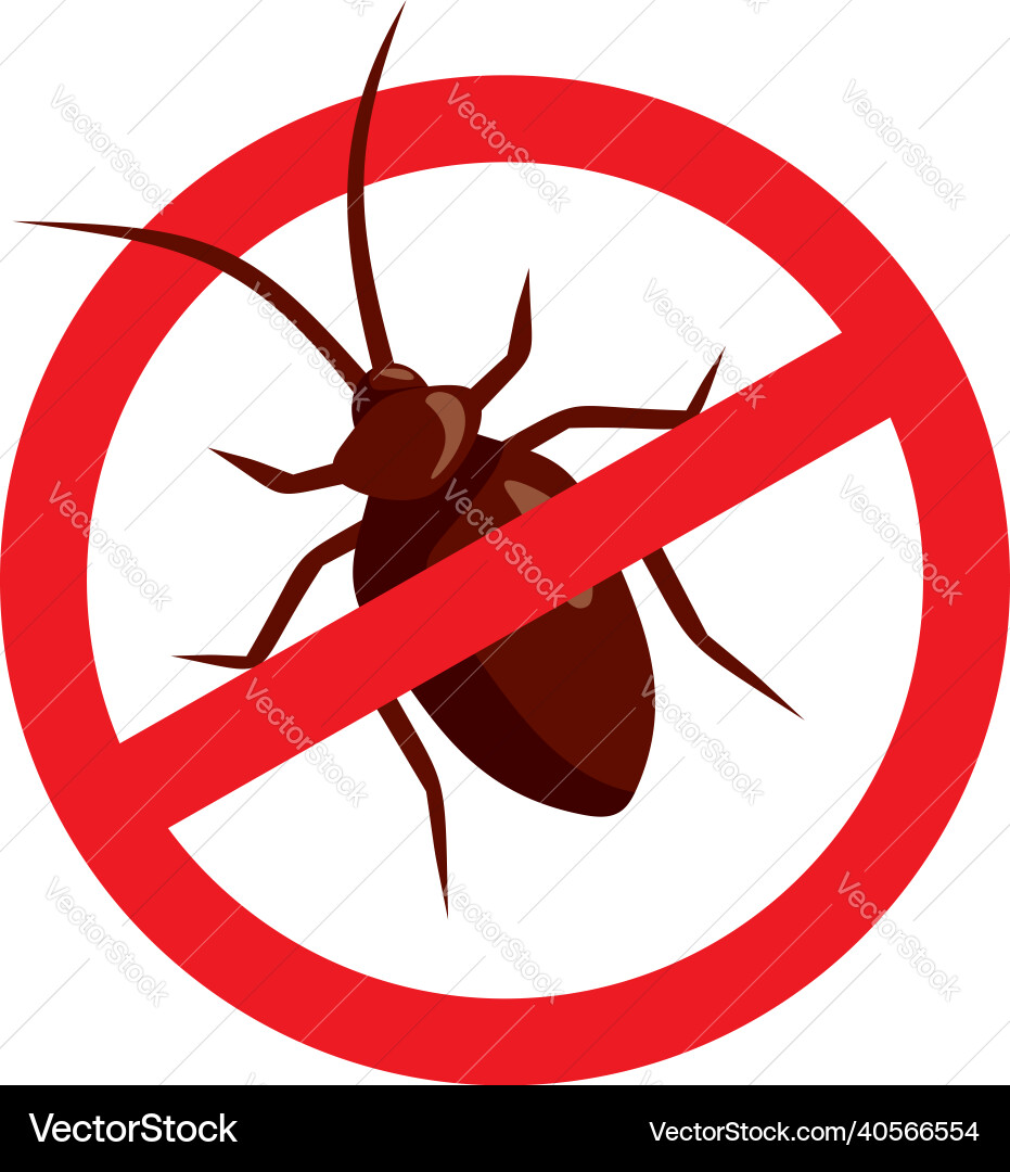 No cockroach sign for pest control services Vector Image