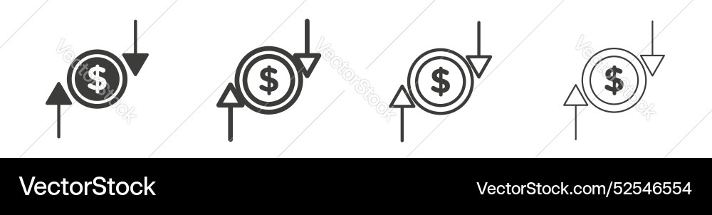 Operating profit loss icon set on white background