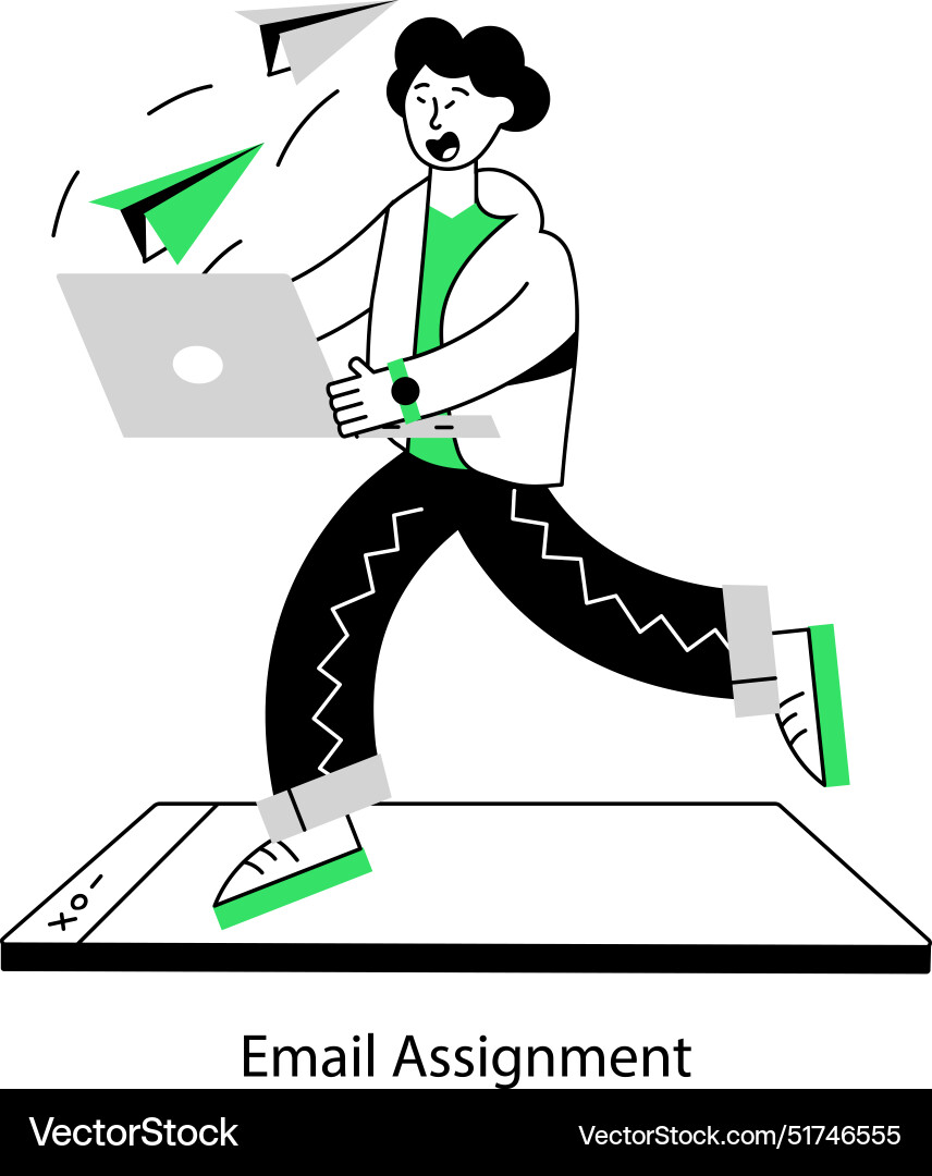 A linear mini of email assignment Royalty Free Vector Image