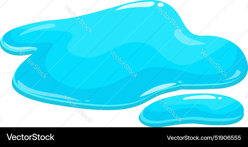 Blue liquid spilling and forming a puddle Vector Image
