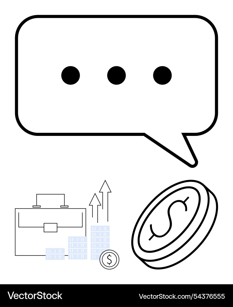 Business communication with growth charts Vector Image