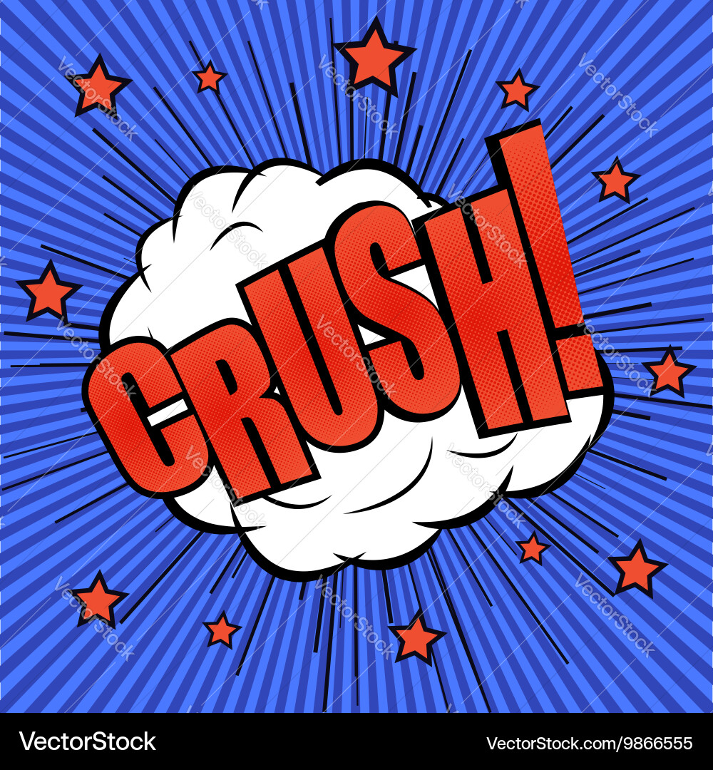 Crush comic wording effect Royalty Free Vector Image