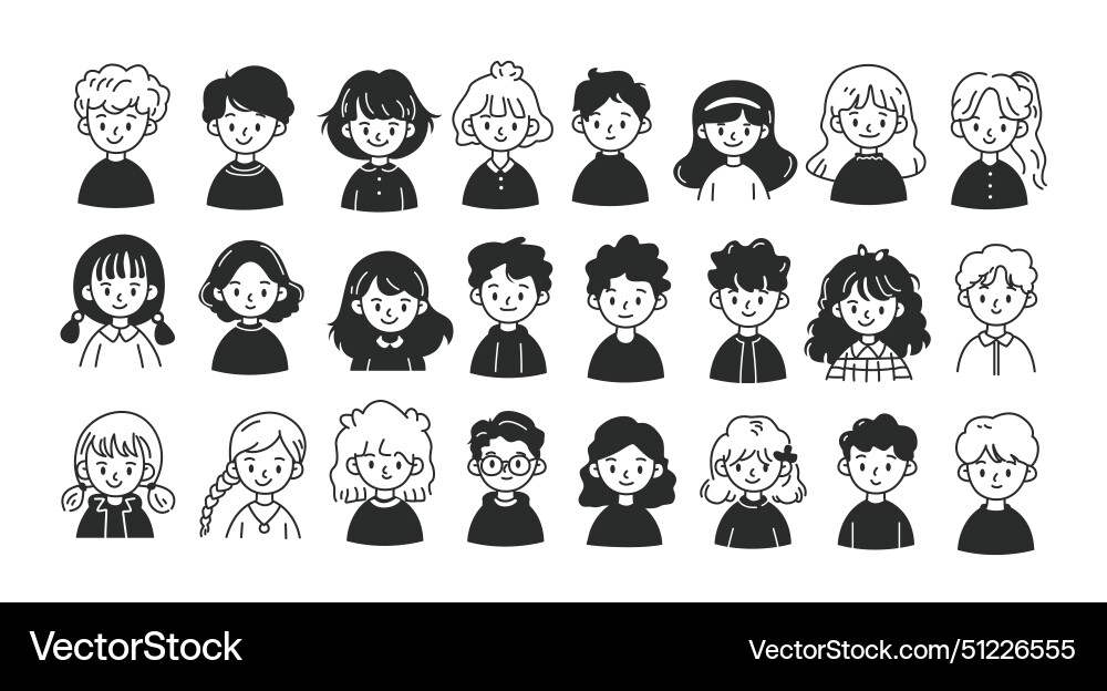 Cute people avatar icons user profile Royalty Free Vector
