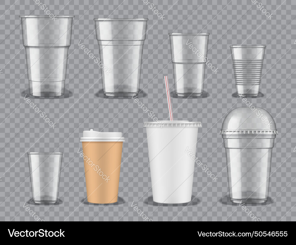 Disposable Cups - Plastic & Paper Royalty Free Vector