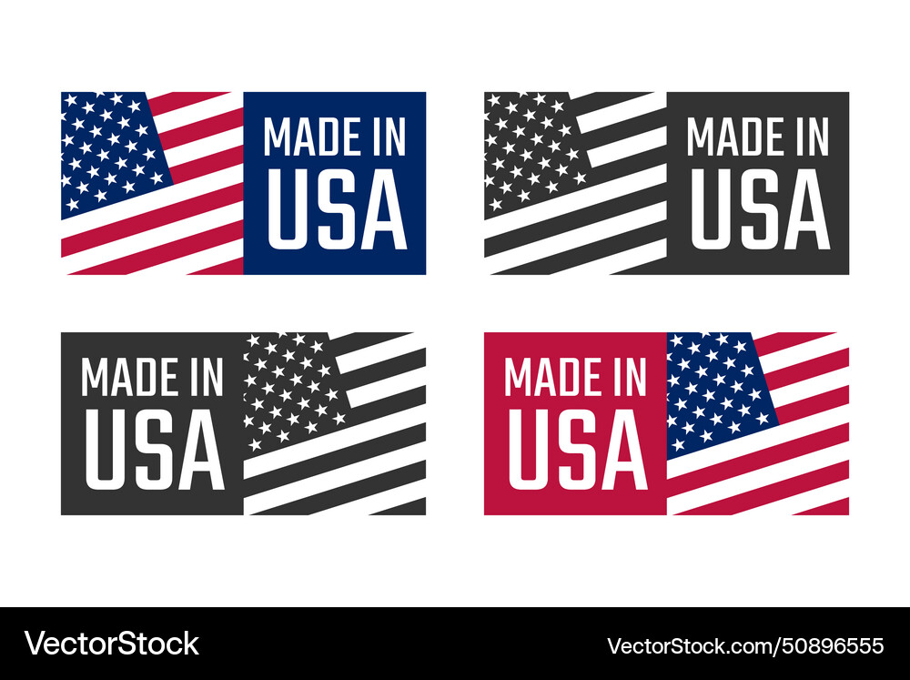 Made in USA Labels & Icons Royalty Free Vector Image