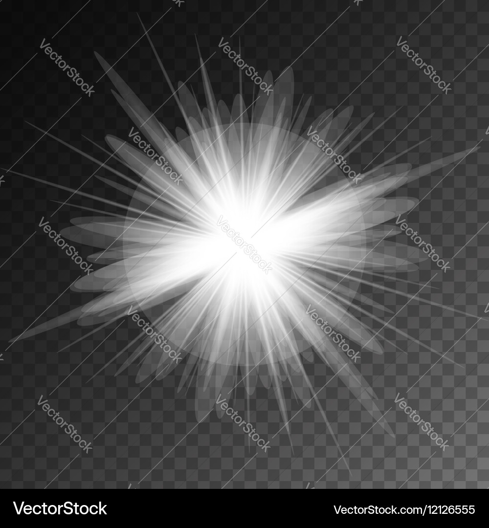 Magic white rays glow light effect isolated Vector Image