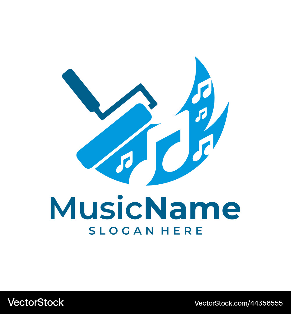 Paint music logo design template Royalty Free Vector Image