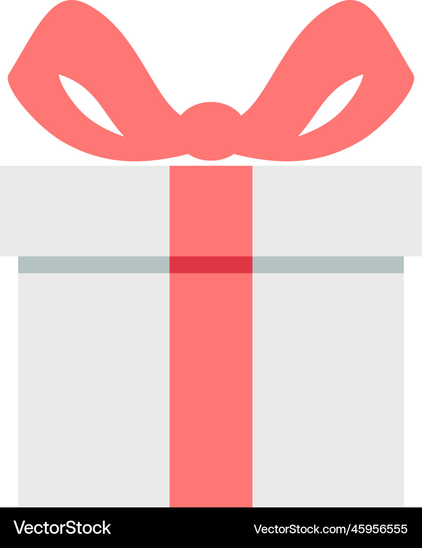 Present box with red ribbon bow gift icon Vector Image