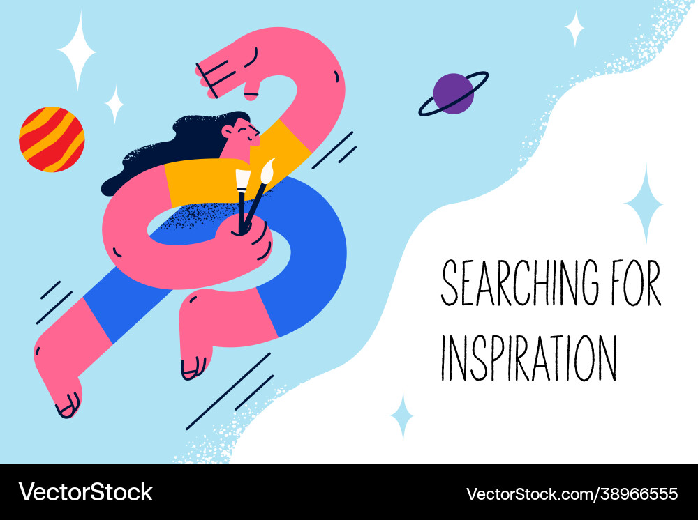 Searching for inspiration and ideas concept Vector Image