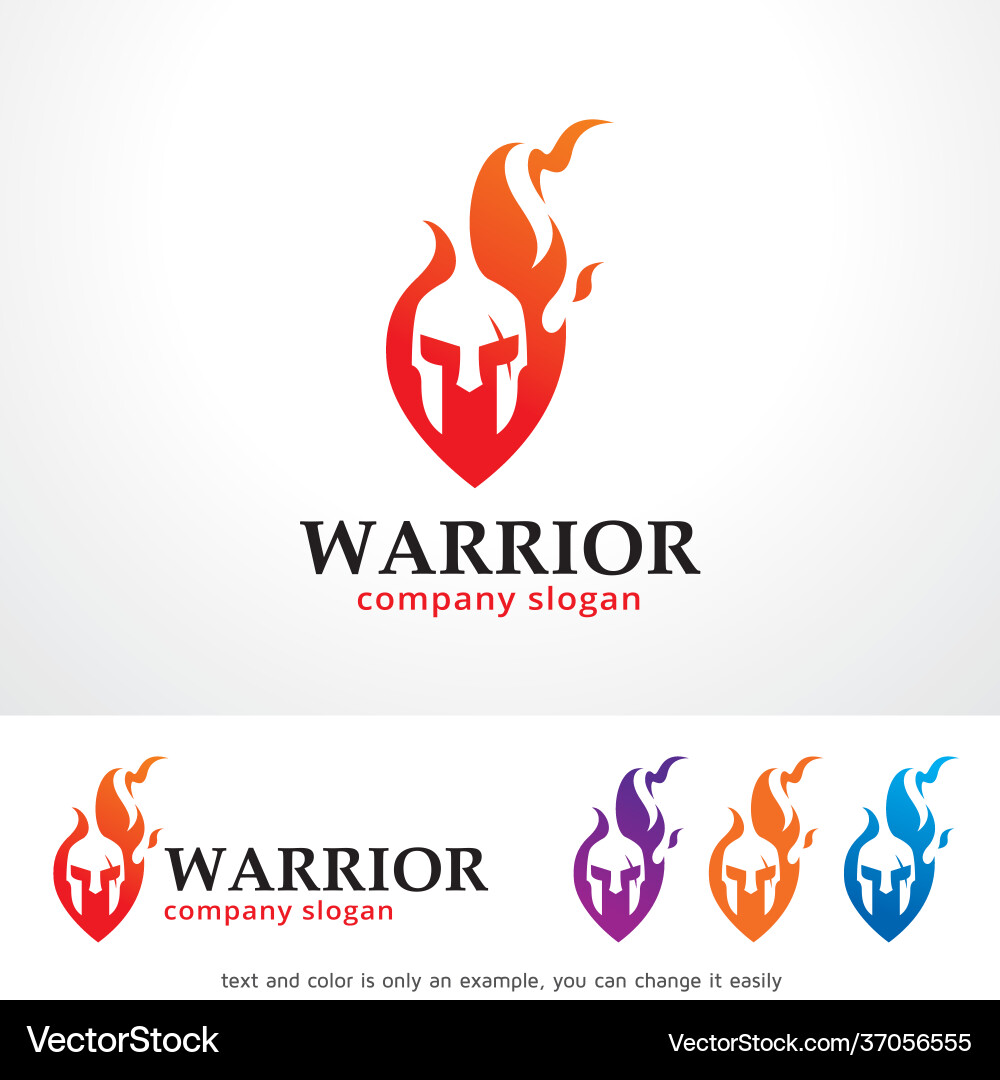 Warrior logo template design Royalty Free Vector Image
