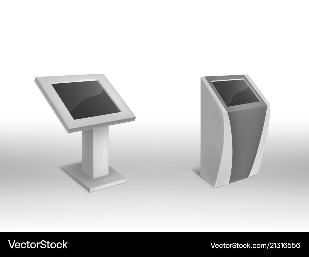 3d realistic digital informational kiosks Vector Image