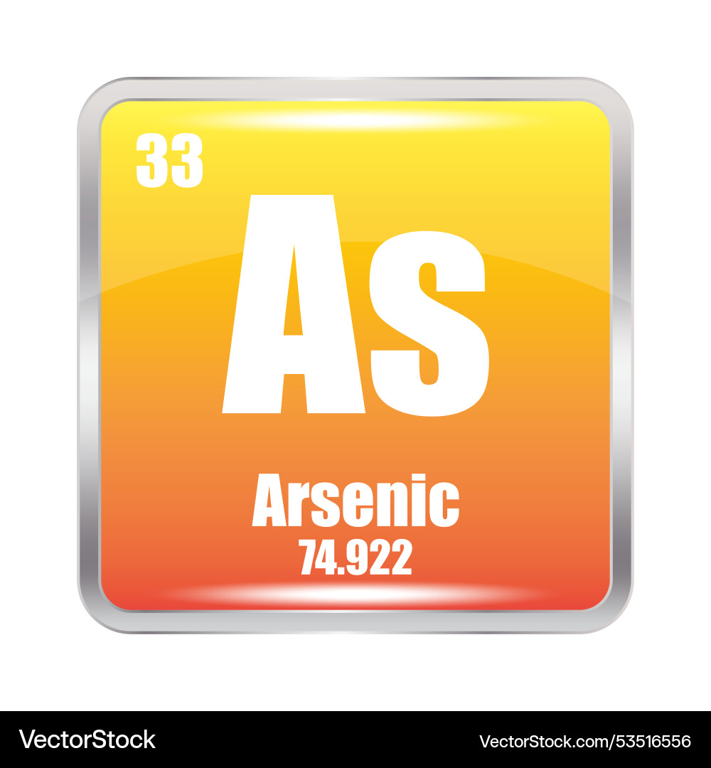 Arsenic element symbol as abbreviation atomic Vector Image