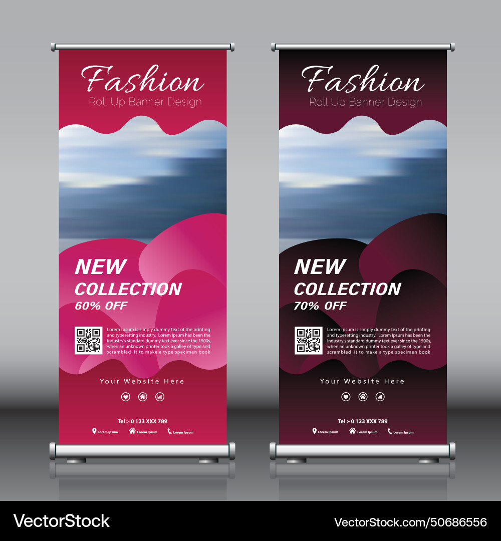 Business roll up set standee design for products Vector Image