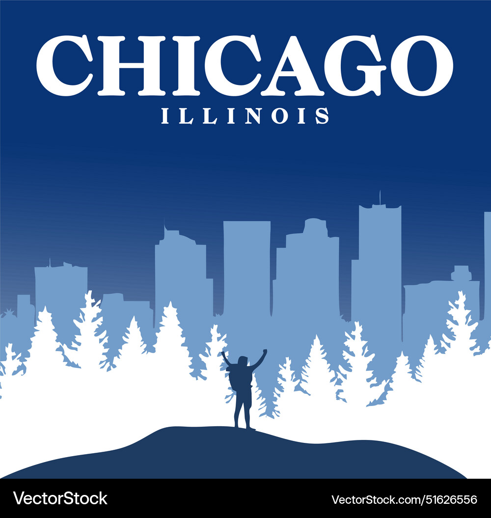Chicago illinois with beautiful city views Vector Image