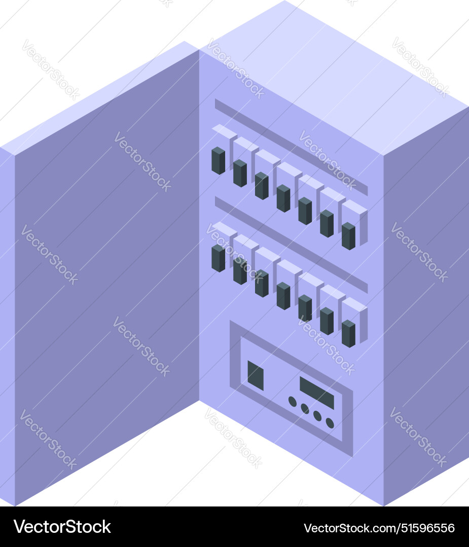 Electric distribution board with circuit breakers Vector Image