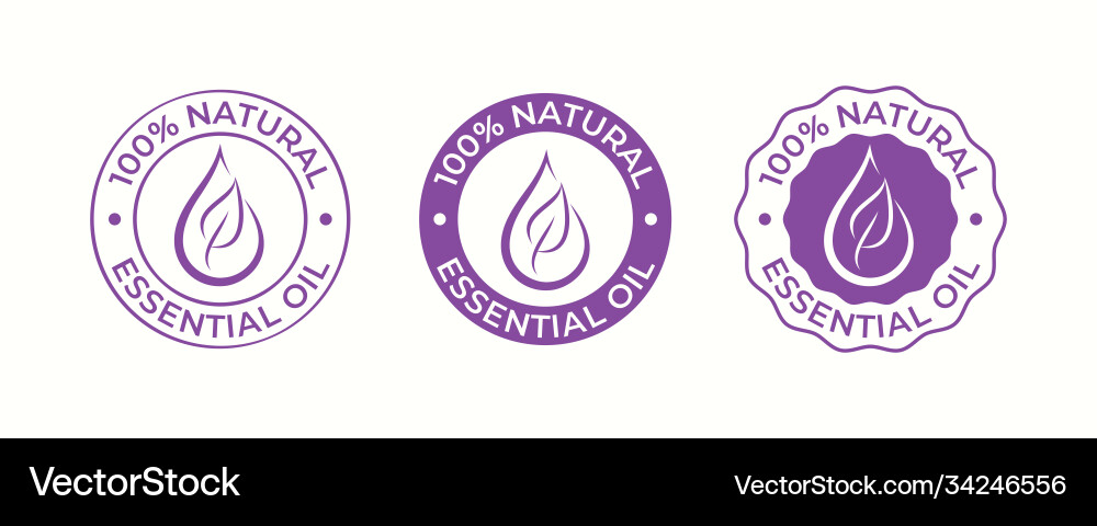 Essential oil drop and leaf icon for beauty Vector Image