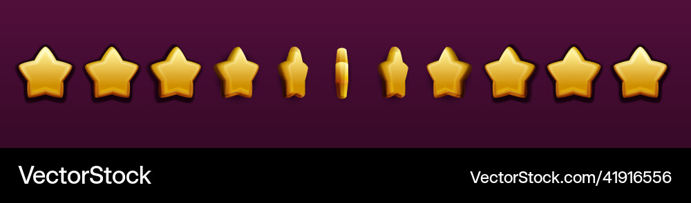 Golden star animated rotate game sprite gui icon Vector Image