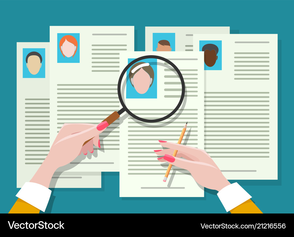 Job vacancy employee hunter documents review Vector Image