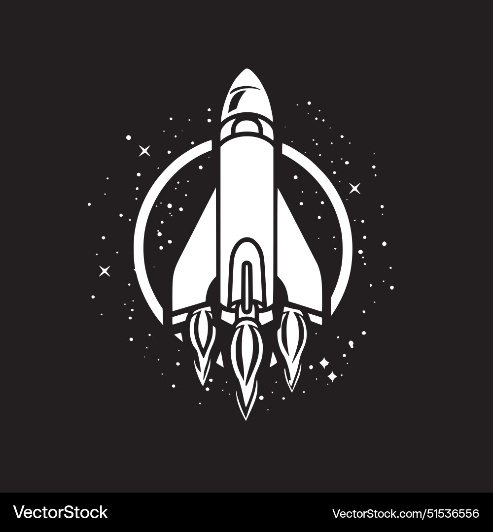 Space - minimalist and flat logo Royalty Free Vector Image