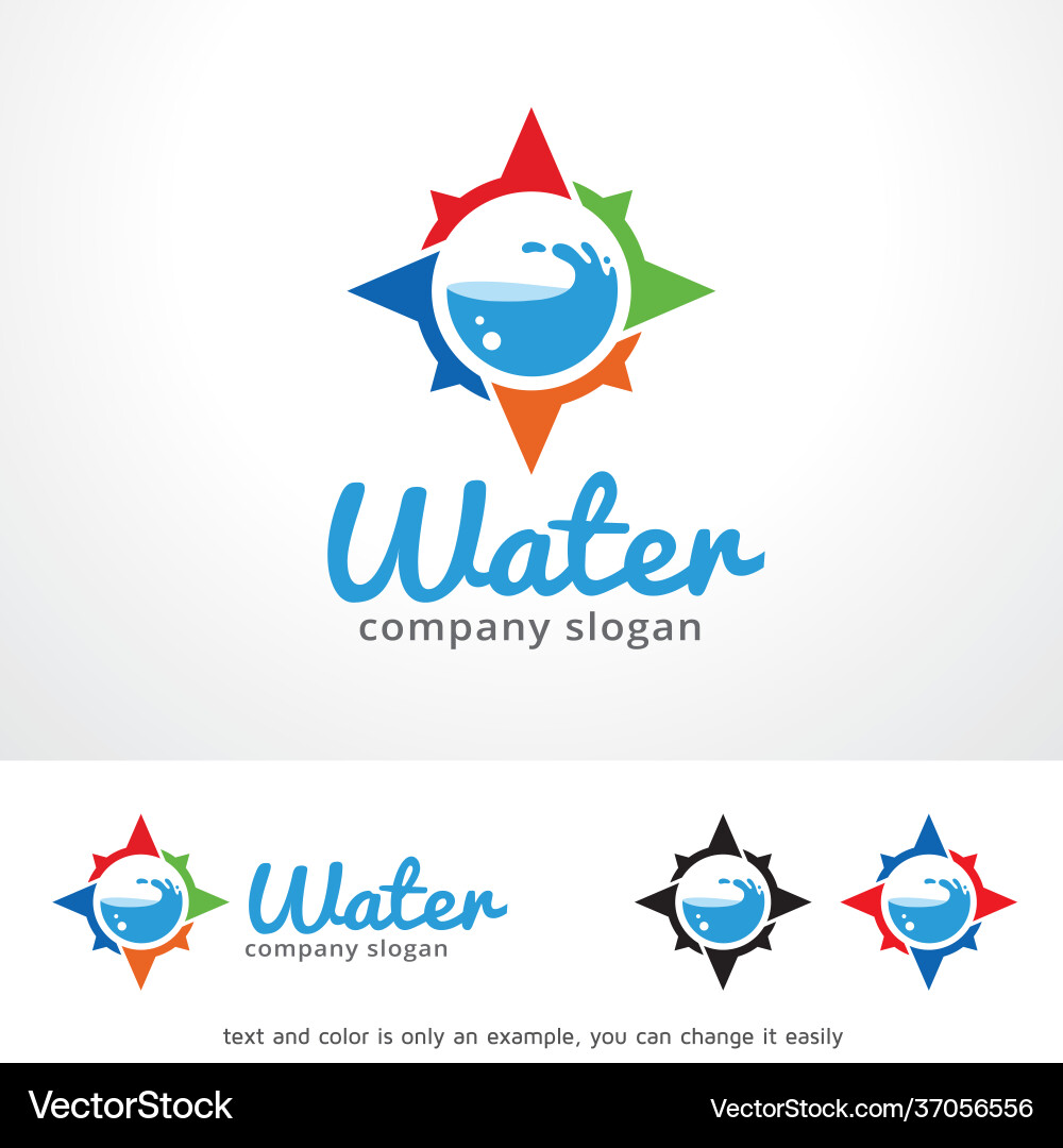 Water logo template design Royalty Free Vector Image