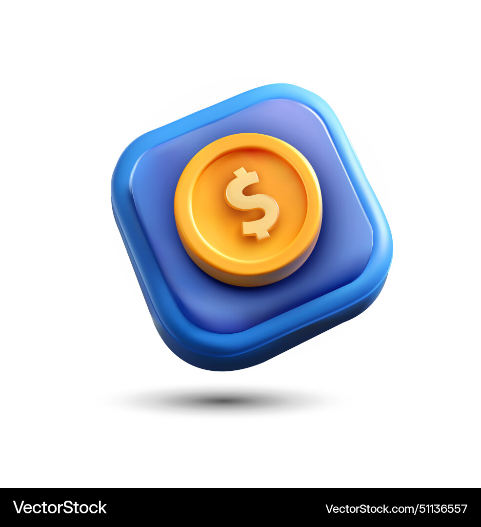 3d money icon finance business Royalty Free Vector Image