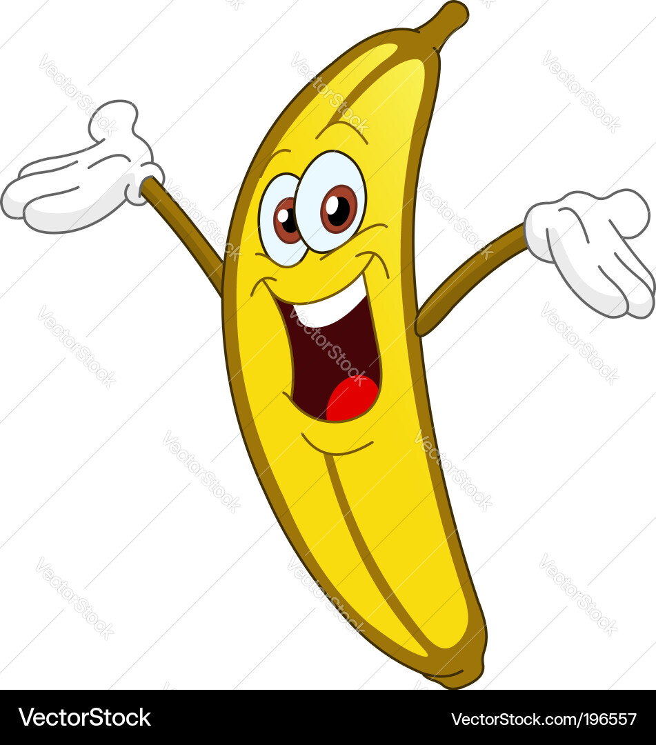 Cheerful Cartoon Banana Royalty Free Vector Image