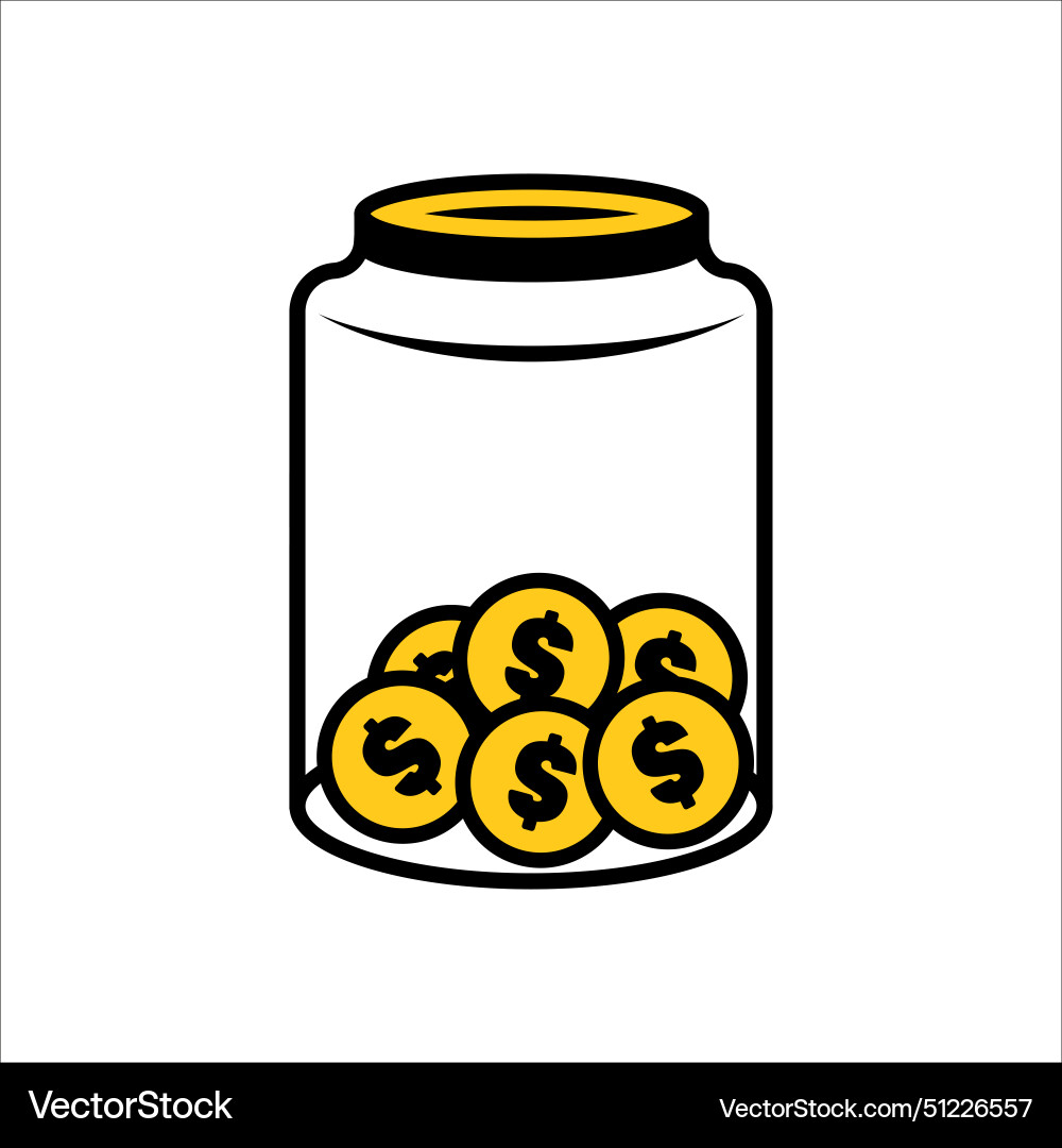 Coins in the bank Royalty Free Vector Image - VectorStock