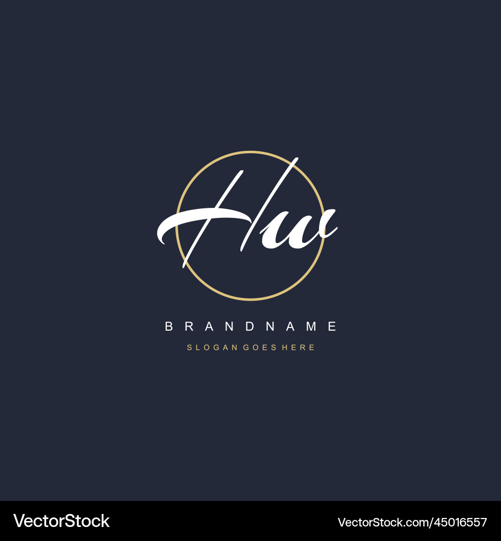 Initial letter hw logo monogram feminine style Vector Image